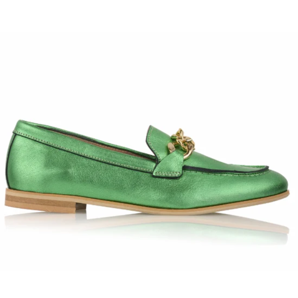 DWRS HAVANA chain Metallic Green - Dames Loafer - 28506-08